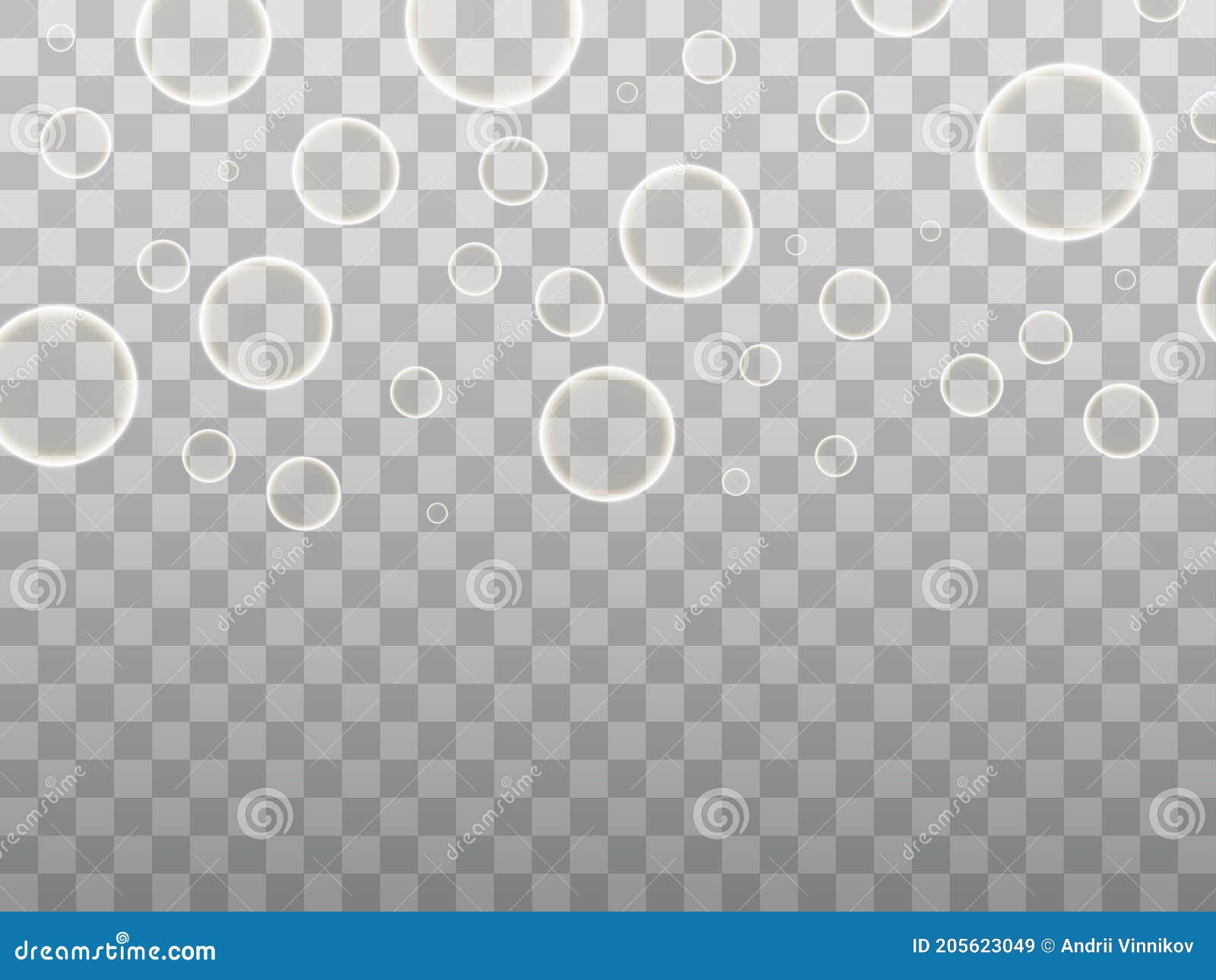 Bubbles On A Transparent Background. Transparent Spheres Of Light. Glow ...