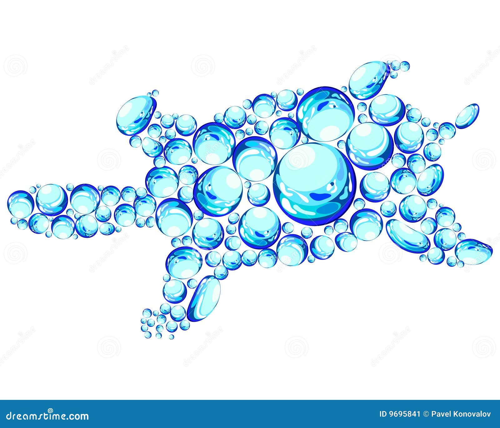 Bubbles turtle stock vector. Illustration of fresh, design - 9695841