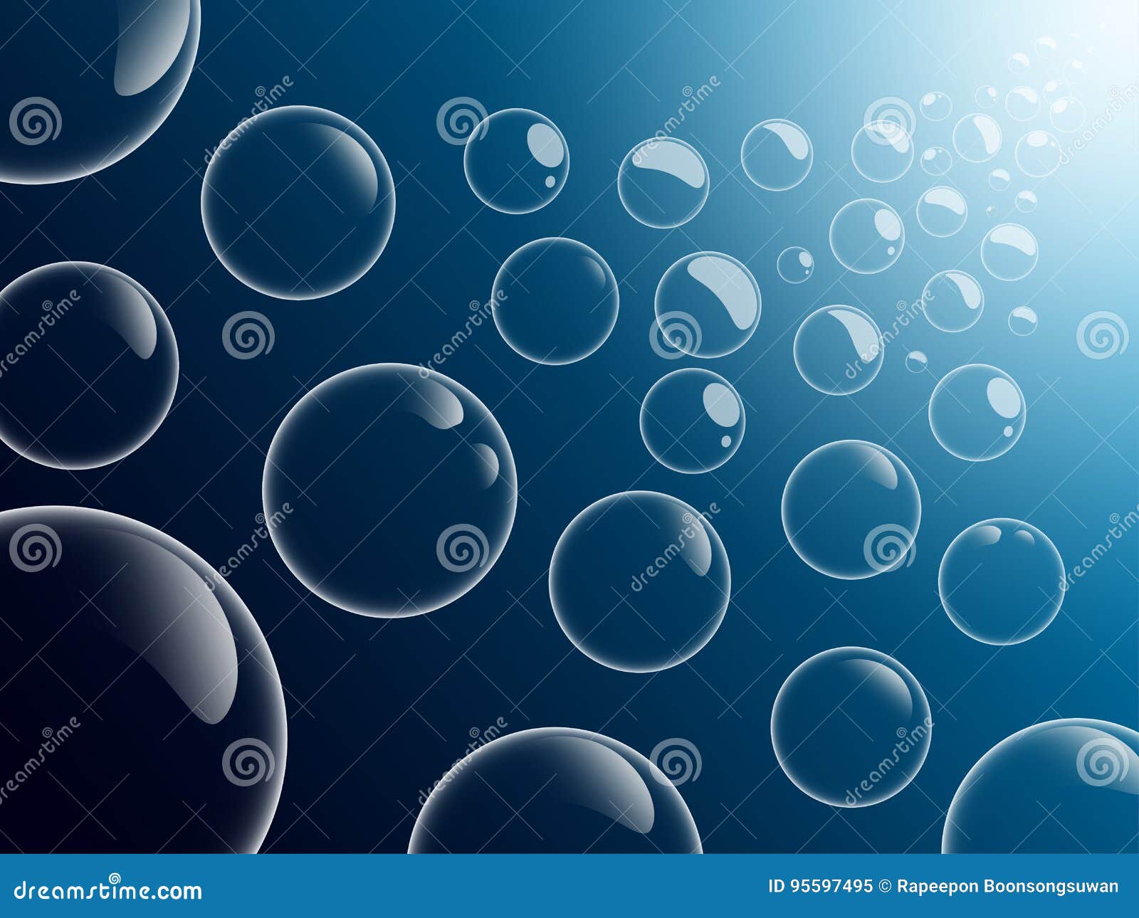 Bubbles under the sea. stock vector. Illustration of underwater - 95597495