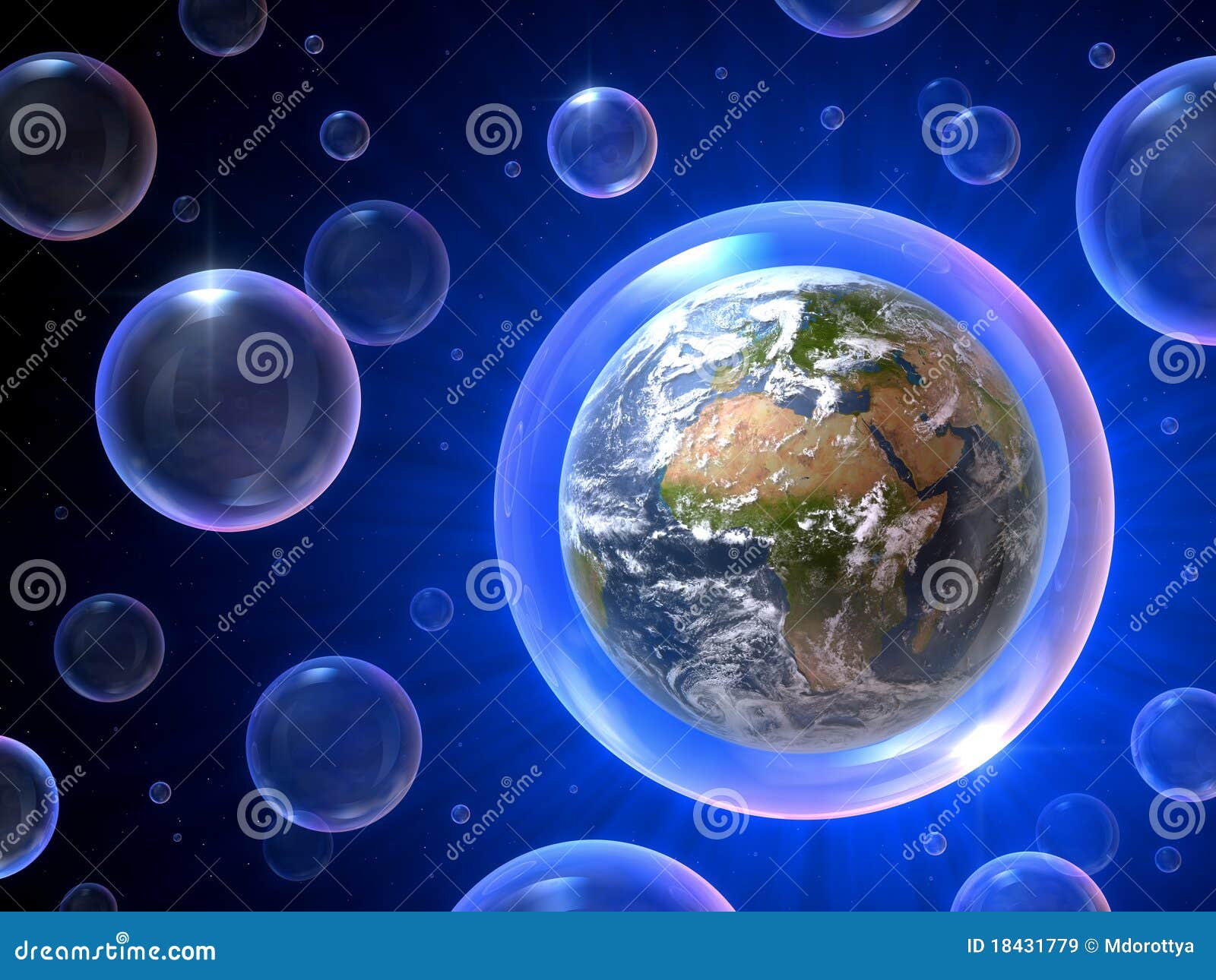 Bubbles universe stock illustration. Illustration of ozone - 18431779