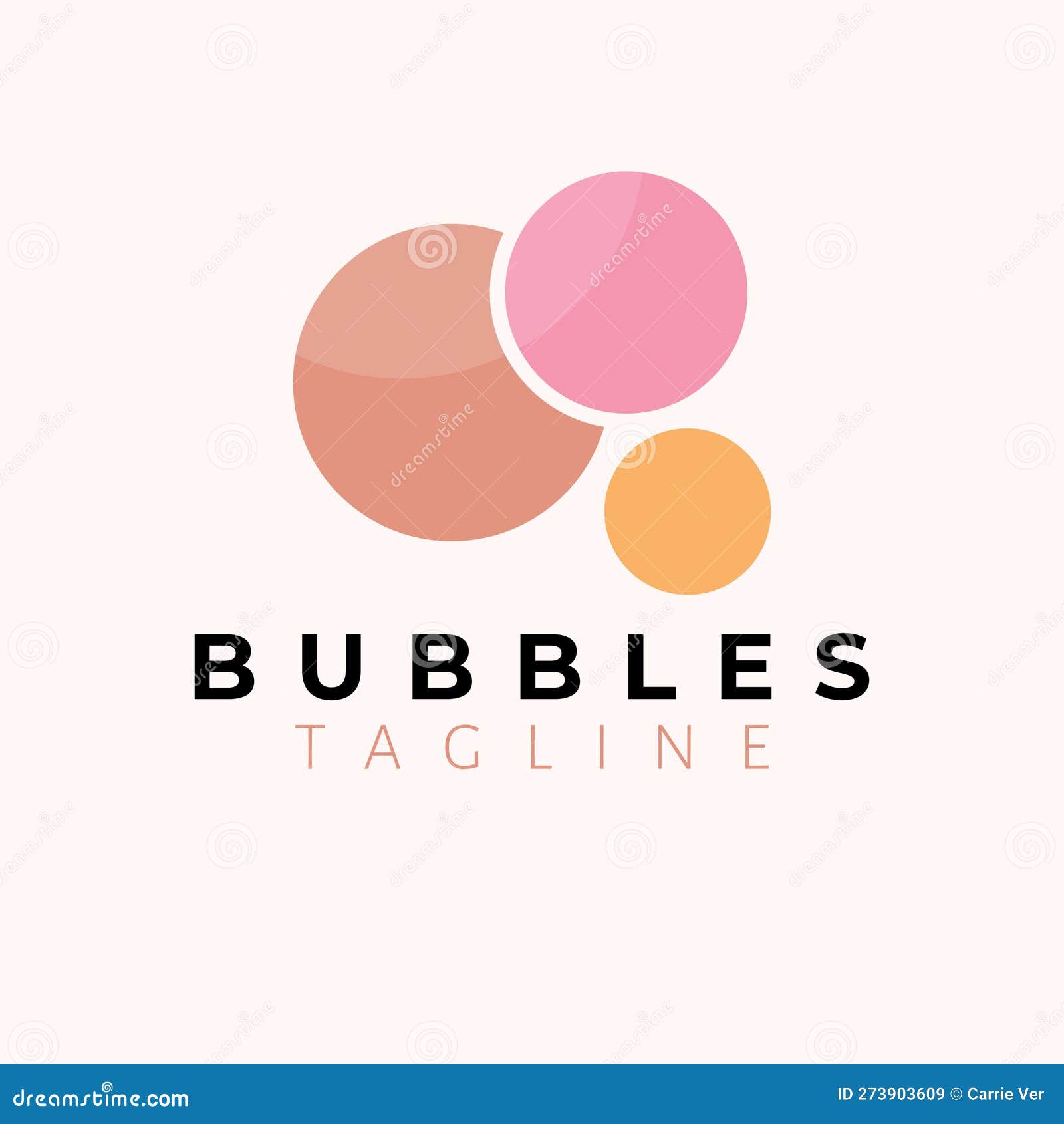 Bubbles Vector Logo Design. Three Bubbles in Color Logotype Stock ...