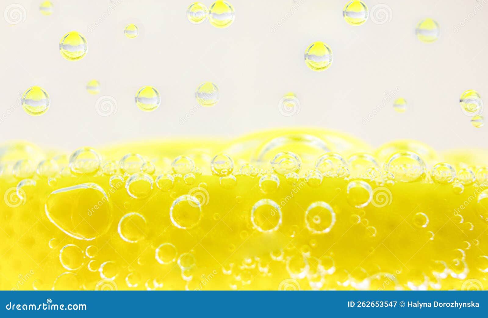 Abstract Summer Background. Bubbles in Water with Lemon. Stock Image ...
