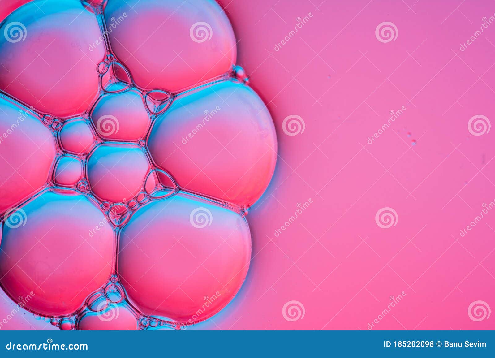 Bubbles on Water on Pink Background Stock Photo - Image of emulsion ...