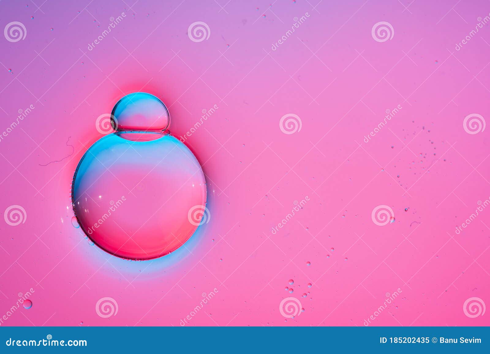 Bubbles on Water on Pink Background Stock Image - Image of bubble ...