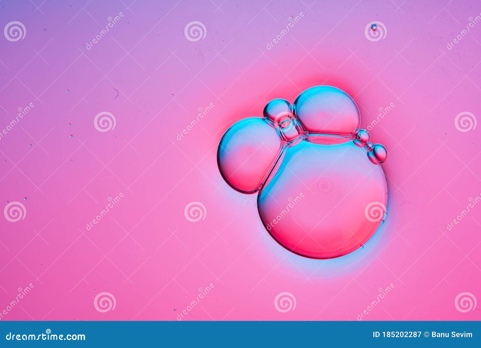 Bubbles on Water on Pink Background Stock Image - Image of glitter ...