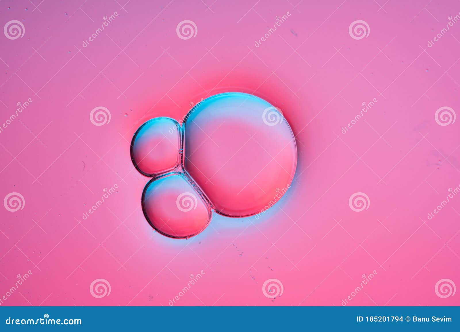 Bubbles on Water on Pink Background Stock Photo - Image of clean ...