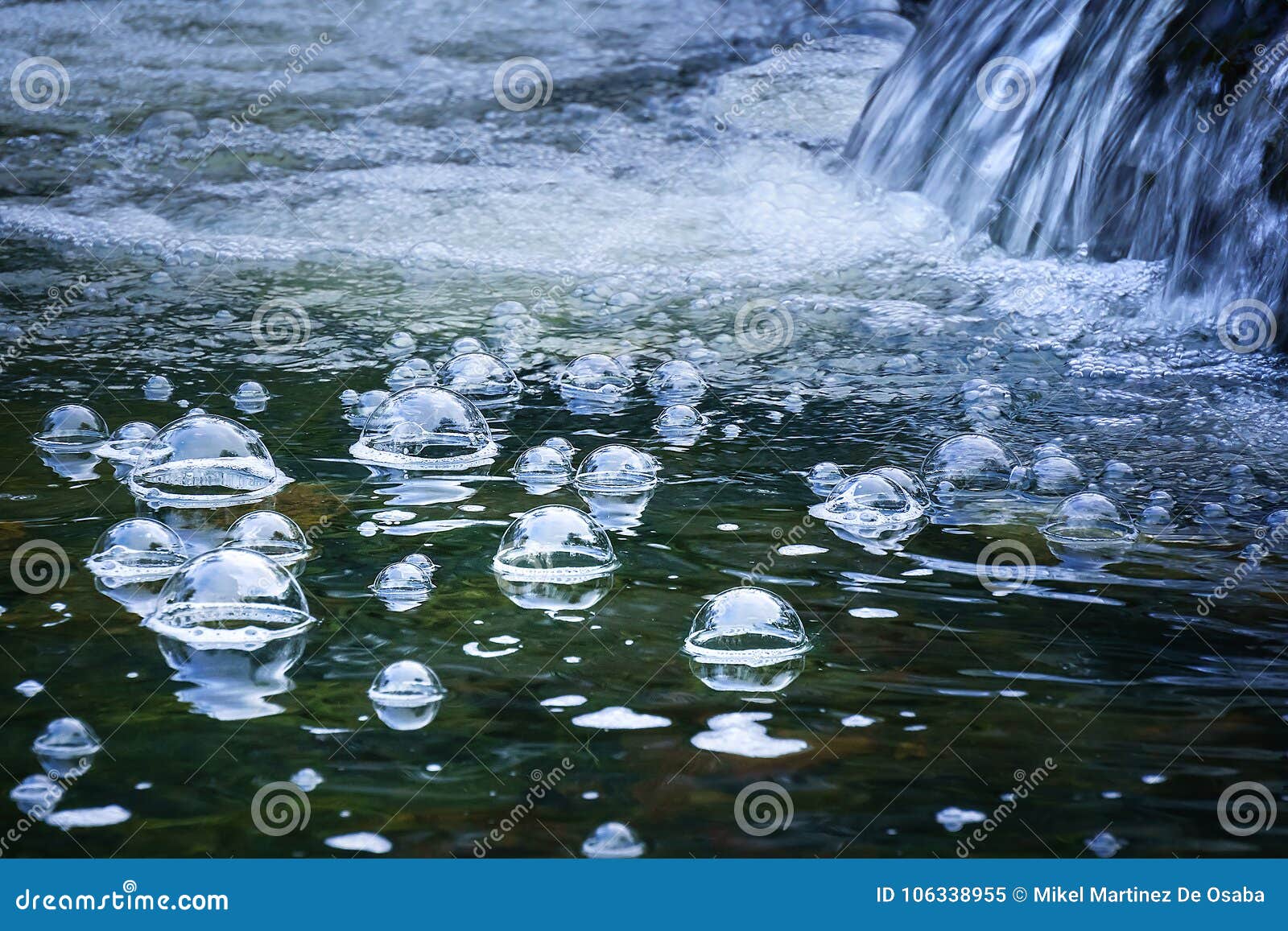 Bubbles in water stream stock image. Image of brook - 106338955