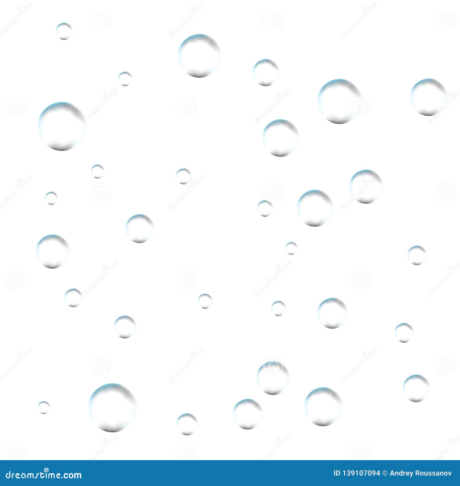 Bubbles on White Background. Simple Design, Clear Soapy Shiny, Vector ...