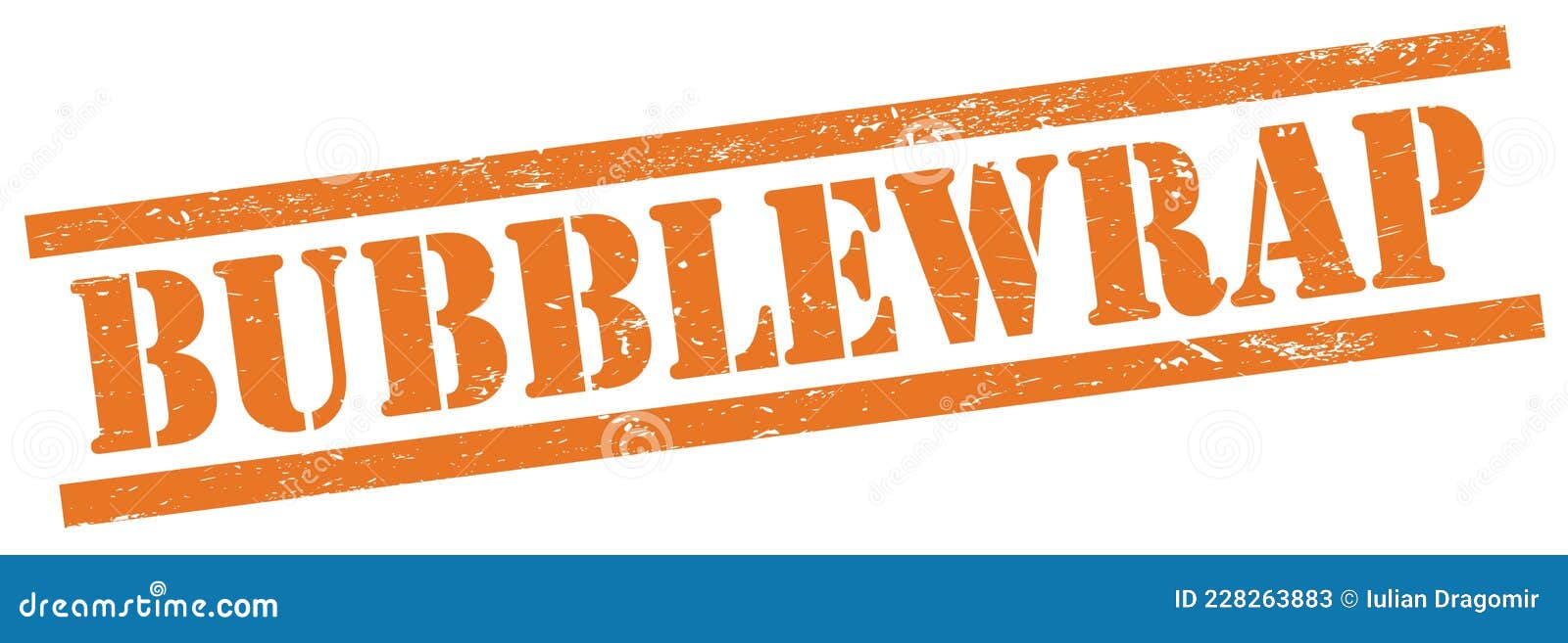 BUBBLEWRAP Text on Orange Grungy Rectangle Stamp Stock Illustration ...