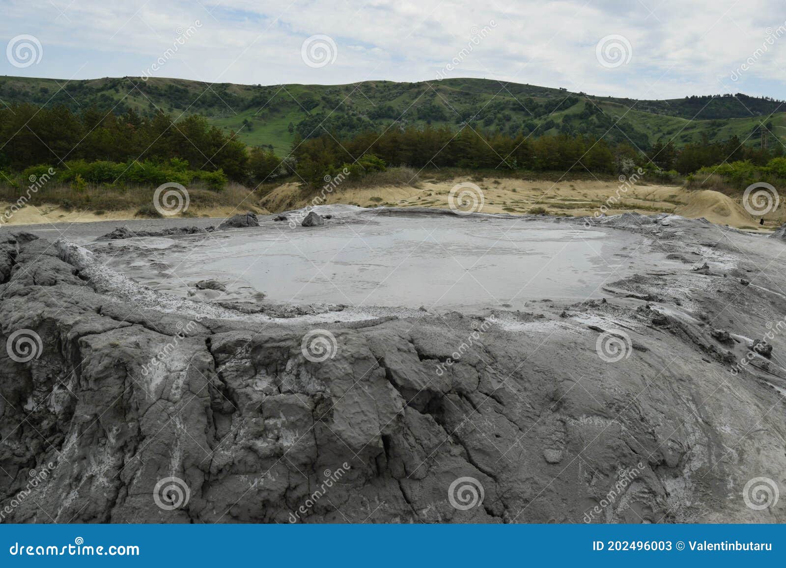 Bubbling Crater of a Mud Volcano. Close Up View Onto Gas Bubble ...