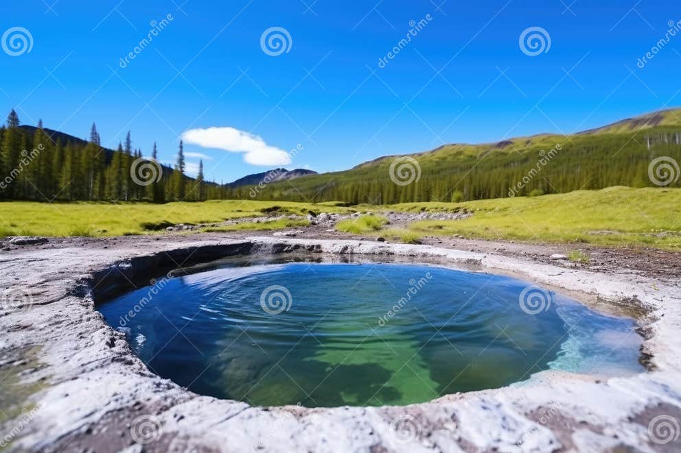 A Bubbling Hot Spring in an Untouched Wilderness Stock Image - Image of ...
