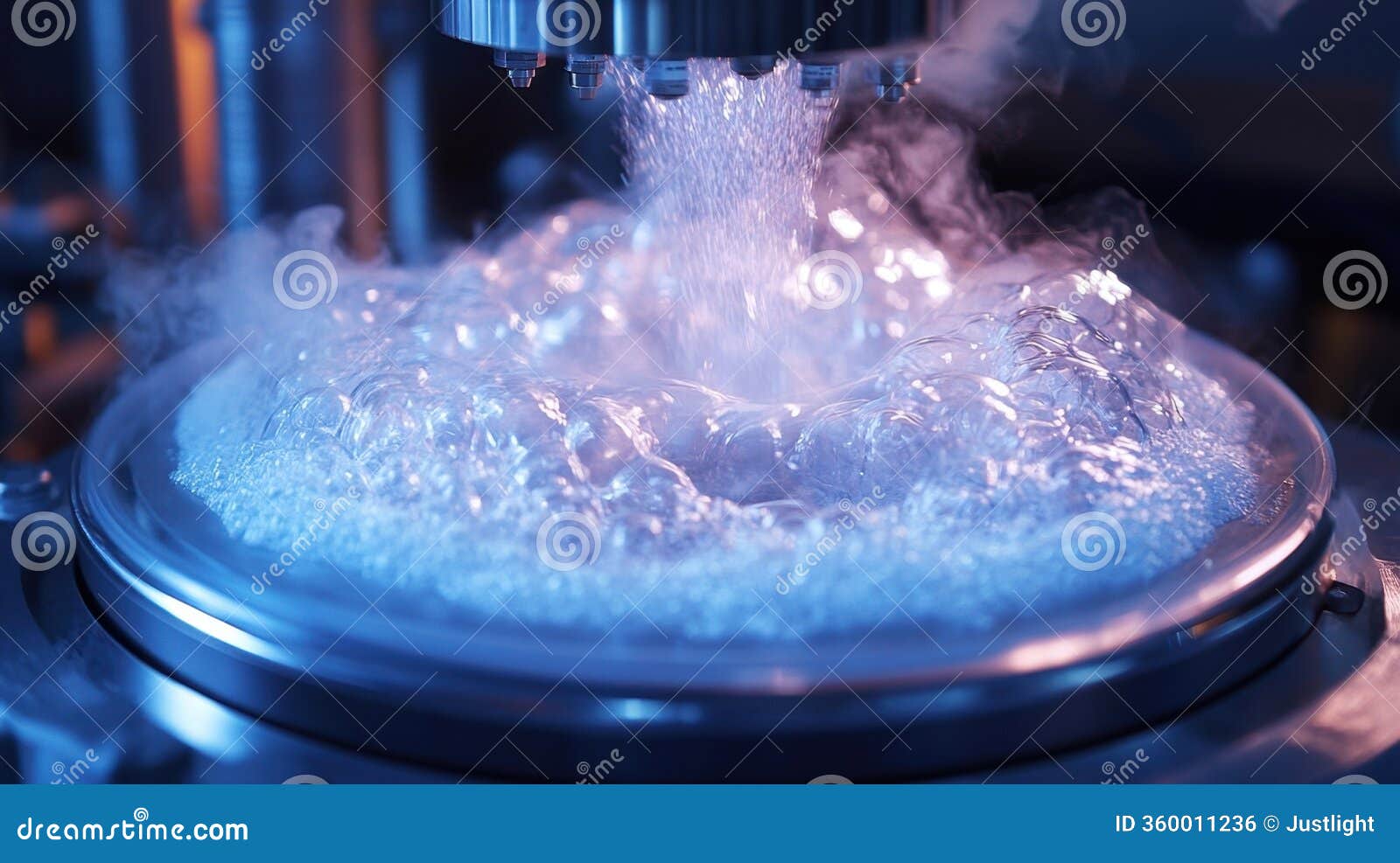 Bubbling Liquid Nitrogen in Laboratory Experiment Stock Photo - Image ...