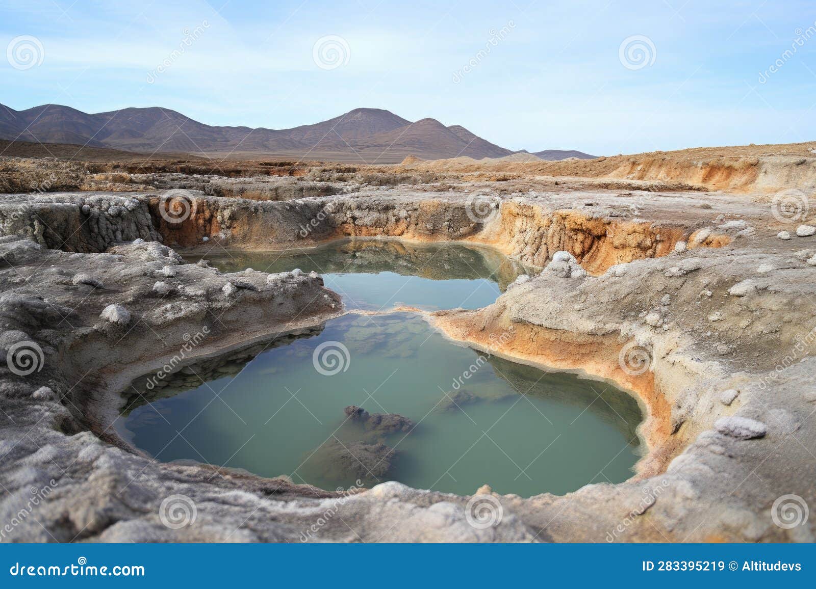 Bubbling Mud Pool in a Geothermal Hot Spring Area Stock Image - Image ...