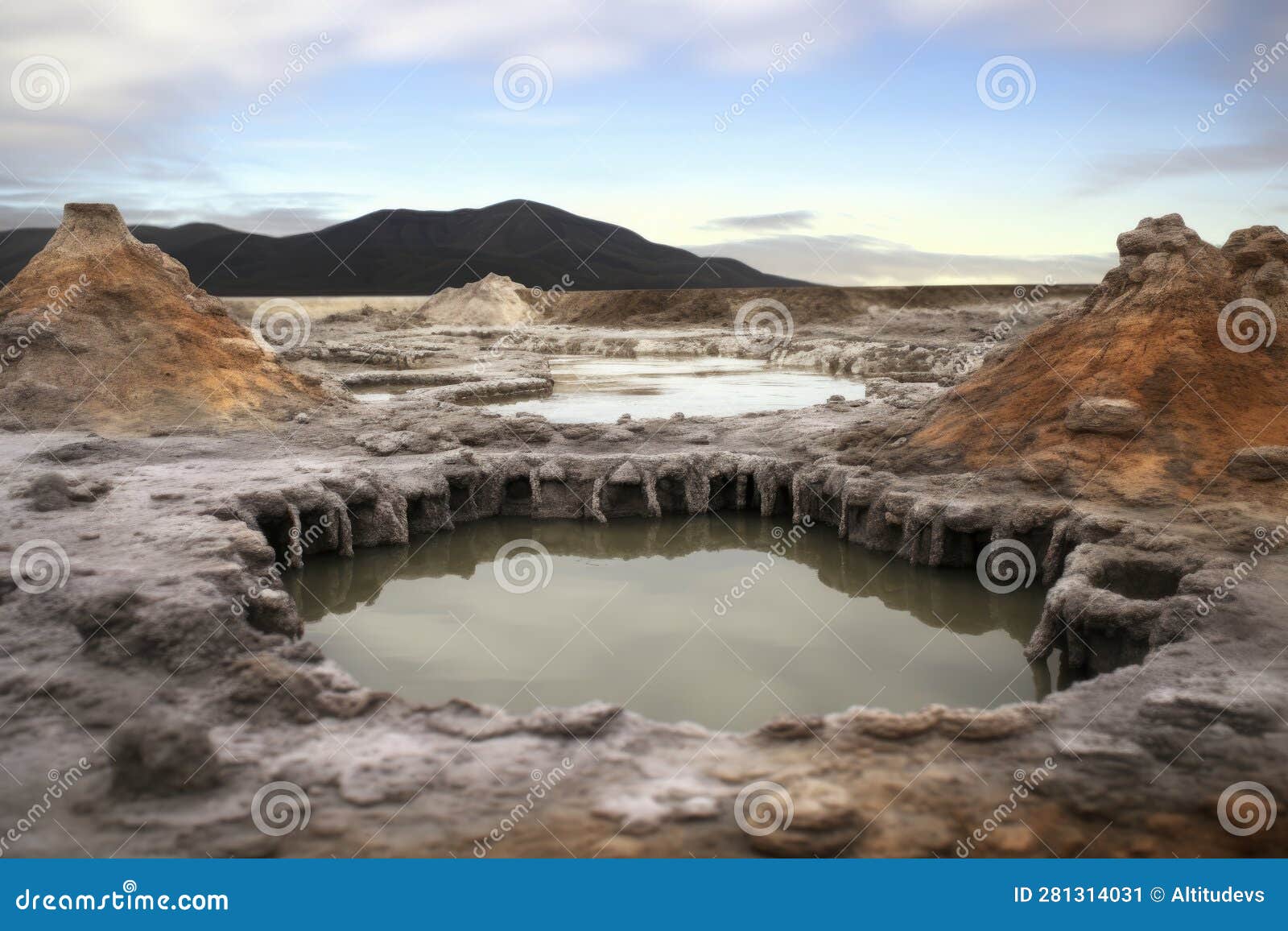 Bubbling Mud Pool Near a Geothermal Hot Spring Stock Image - Image of ...
