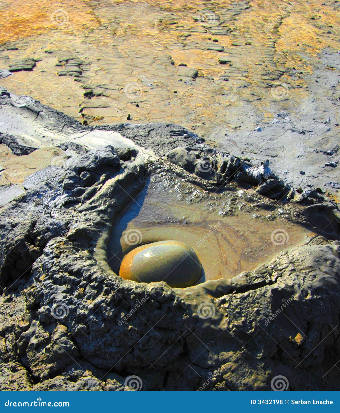Bubbling mud volcano stock photo. Image of outdoor, geologic - 3432198