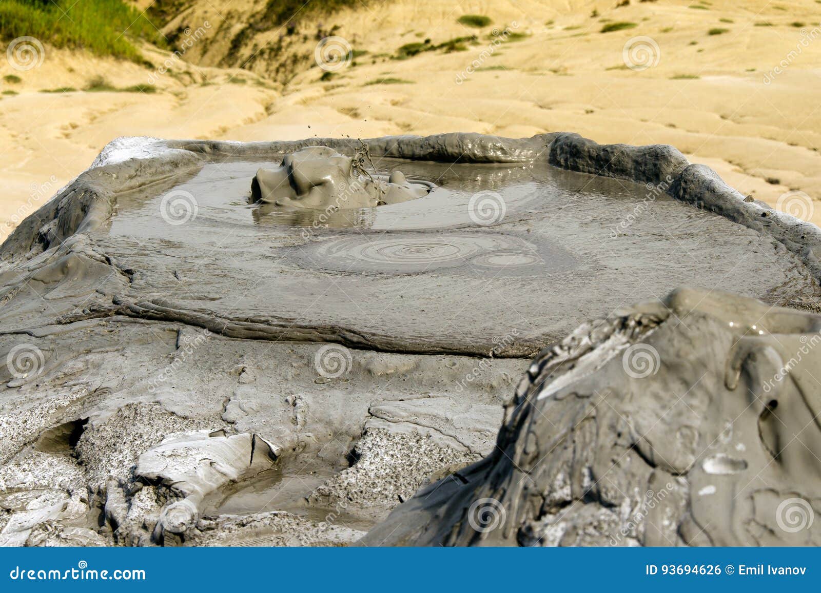 Bubbling Mud Volcano in Berca, Romania Stock Photo - Image of ...