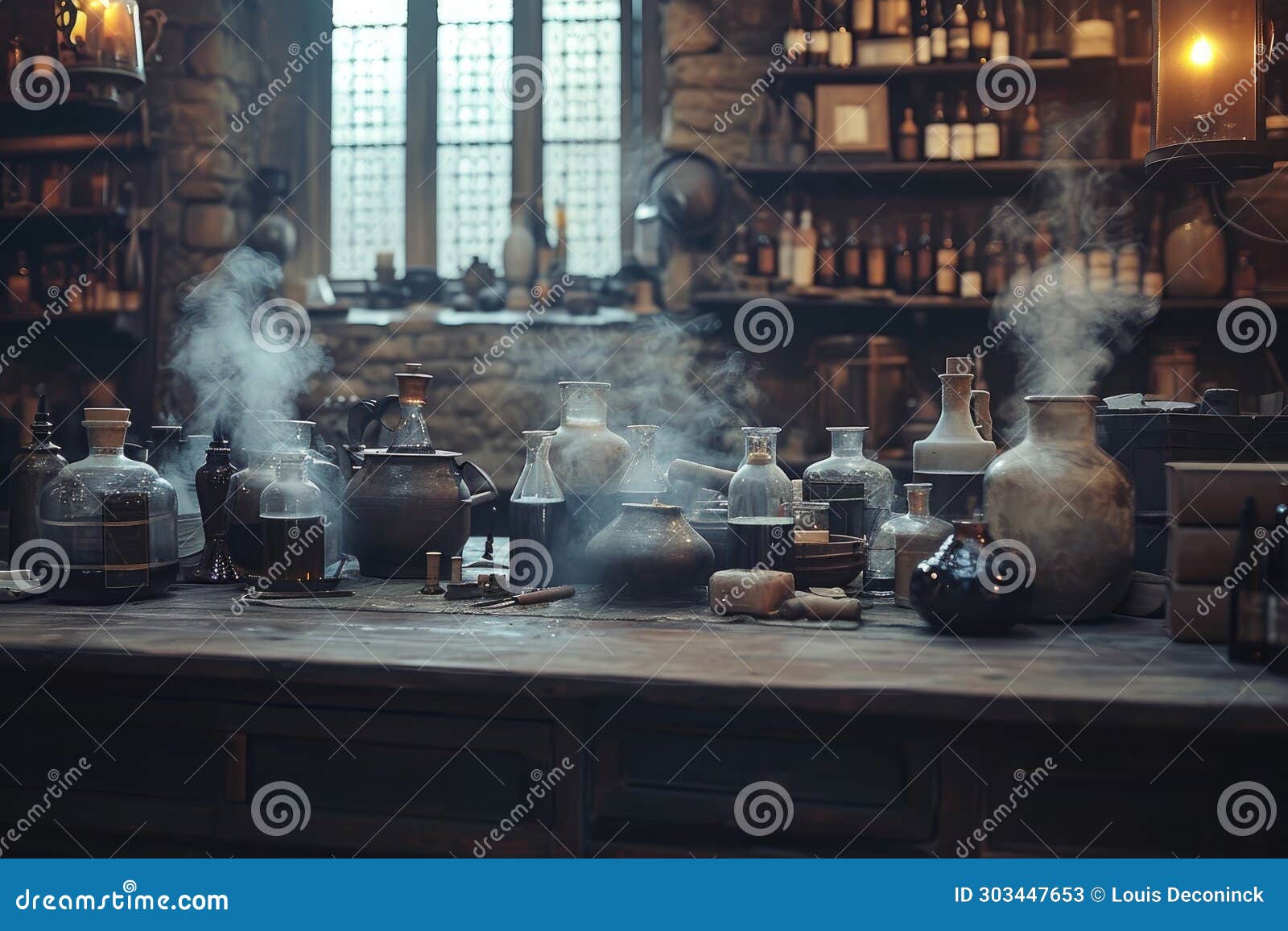 Bubbling Potions and Mystical Alchemy Stock Illustration - Illustration ...