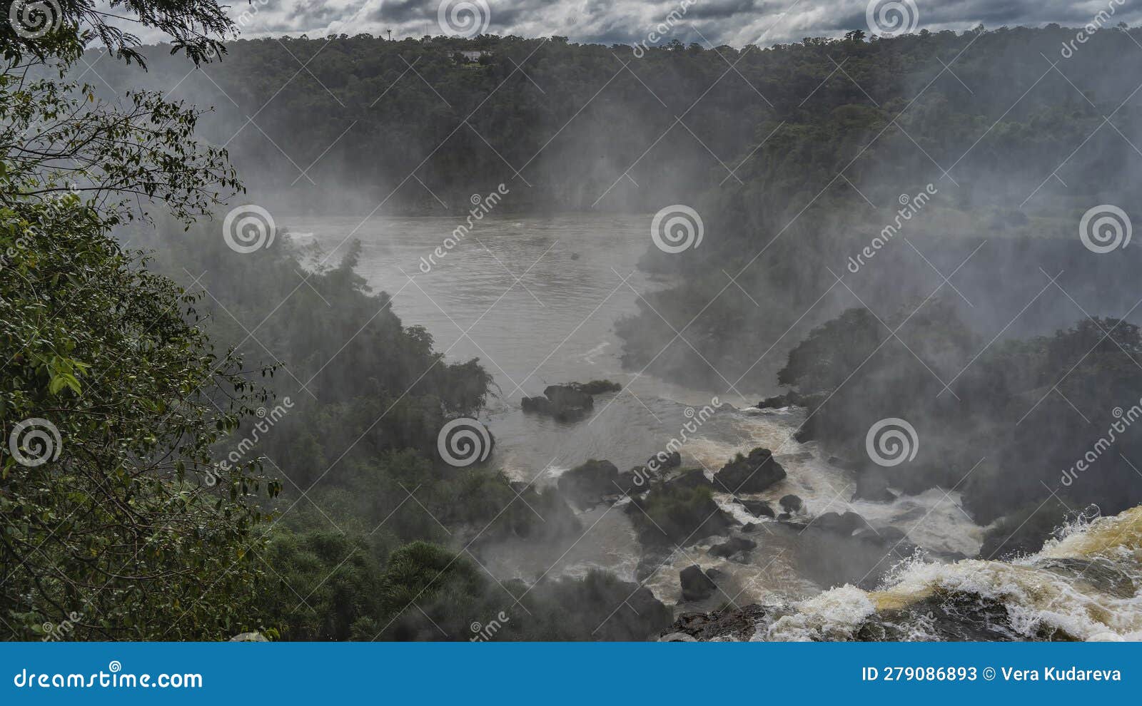 The Bubbling Stream Falls from the Ledge into the River Stock Image ...