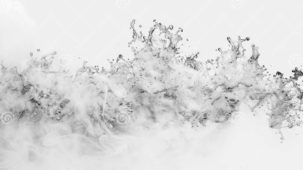 Bubbling Surface of Boiling Water with Steam, Isolated on White ...