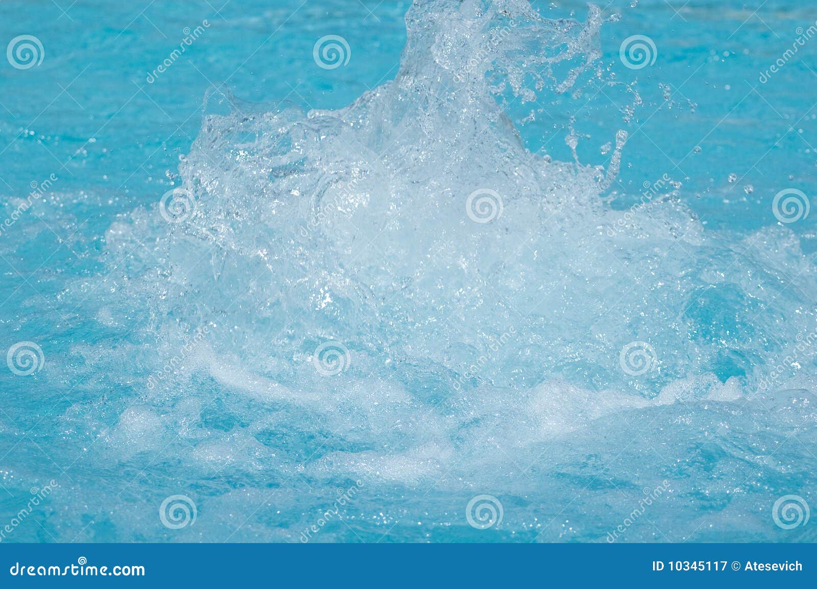 Bubbling Water In The Pool, Blue Texture Of Boiling Water. Stock ...