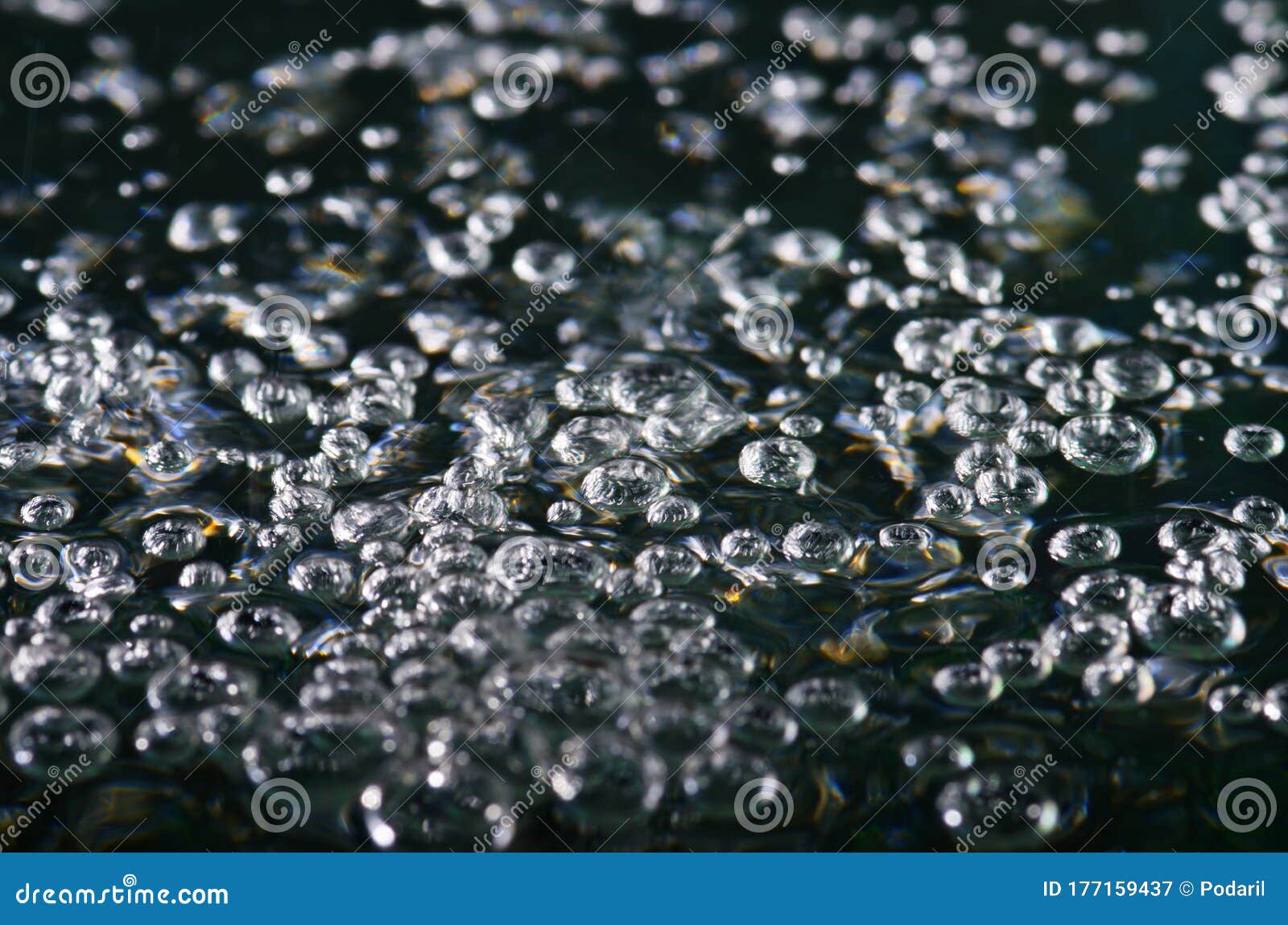Bubbling Water In The Pool, Blue Texture Of Boiling Water. Stock ...