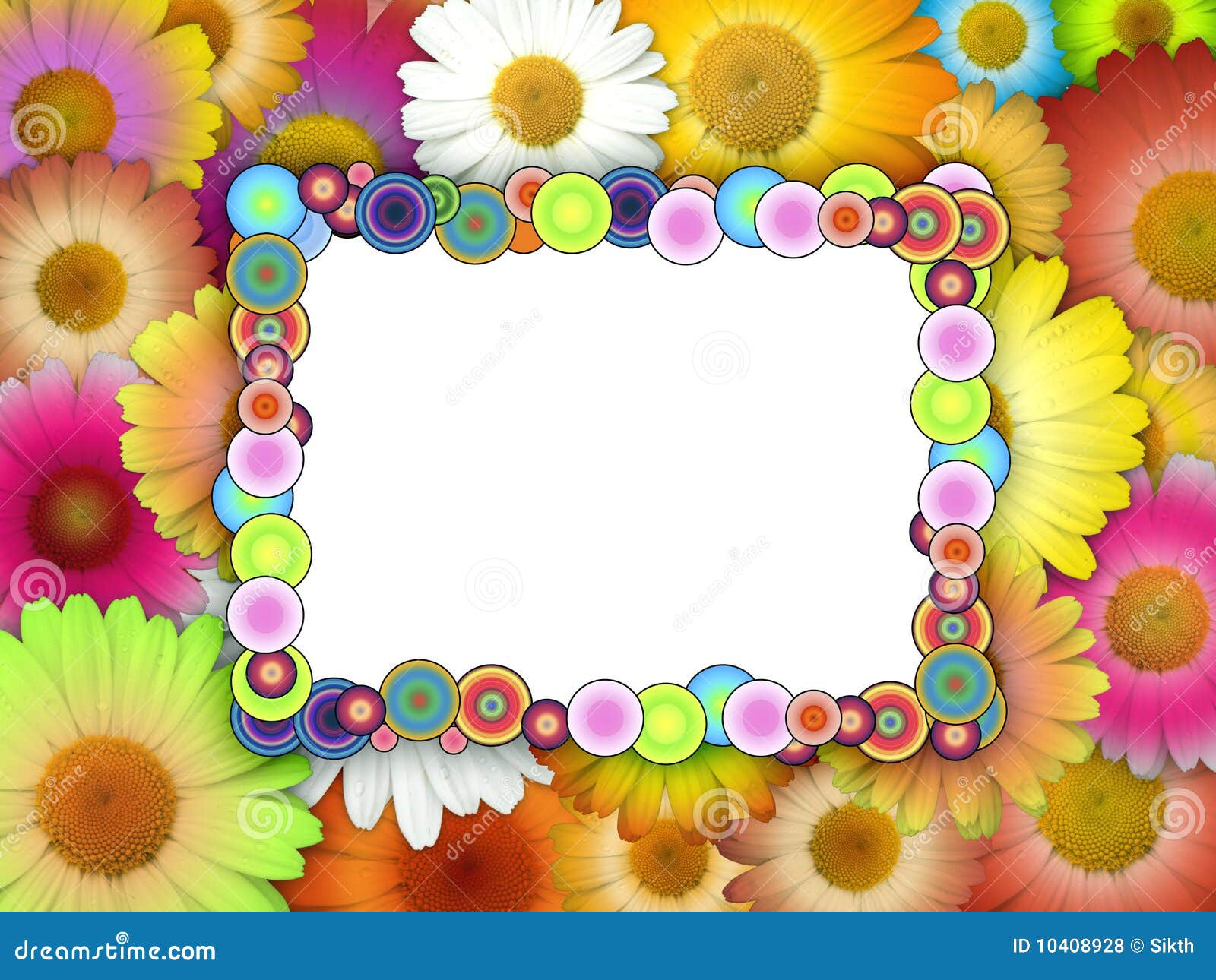 Bubbly Frame on Chamomile Background Stock Illustration - Illustration ...