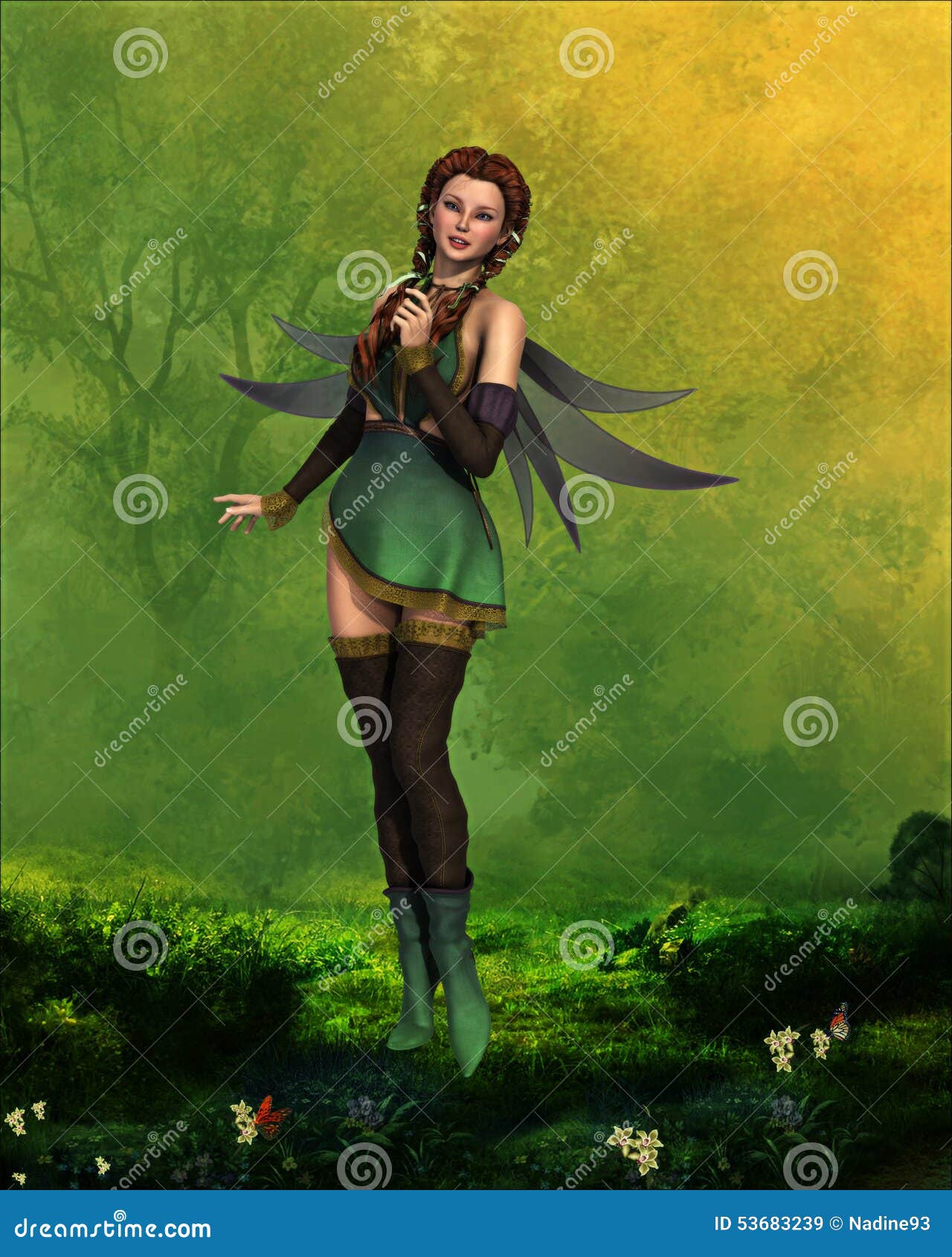 Bubbly nature pixie stock illustration. Illustration of pixie - 53683239