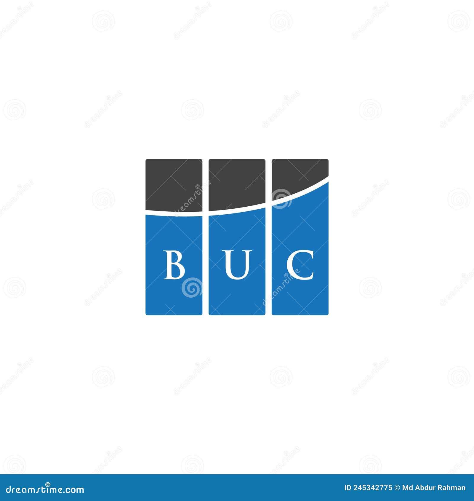 BUC Letter Logo Design on BLACK Background. BUC Creative Initials ...