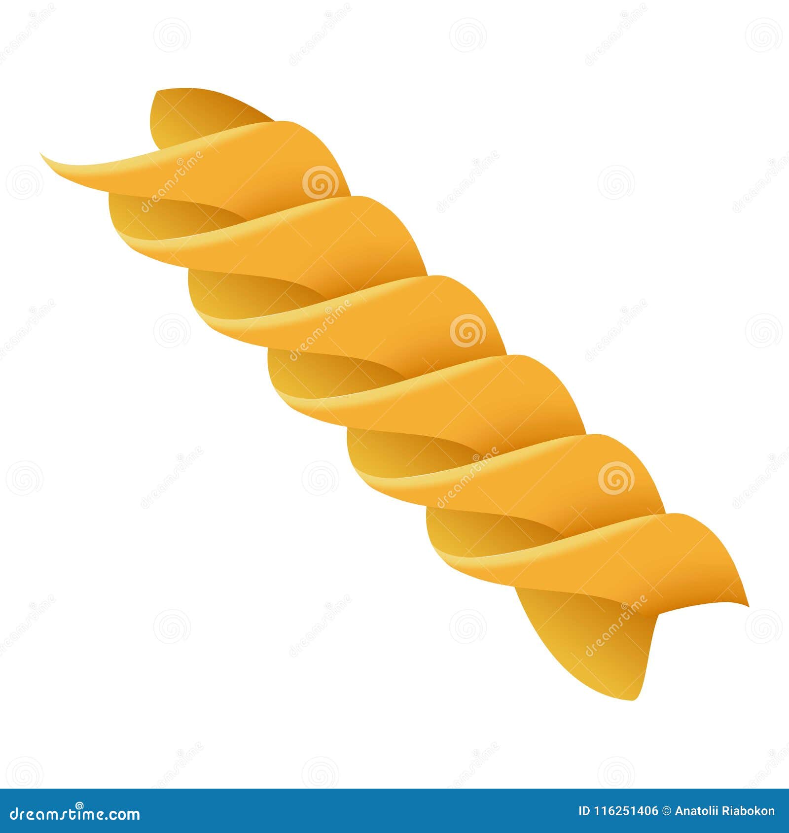 Fusilli Bucati Pasta Icon In Cartoon Style Isolated On White Background ...