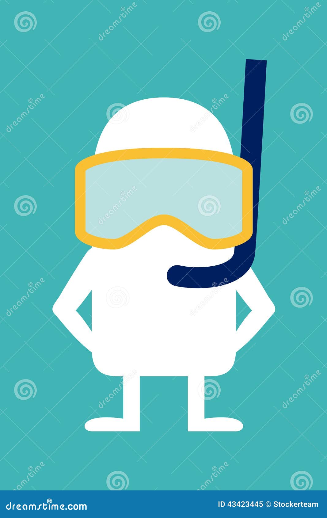 Buceador Animado De La Personalidad Stock de ilustración - Ilustración ...