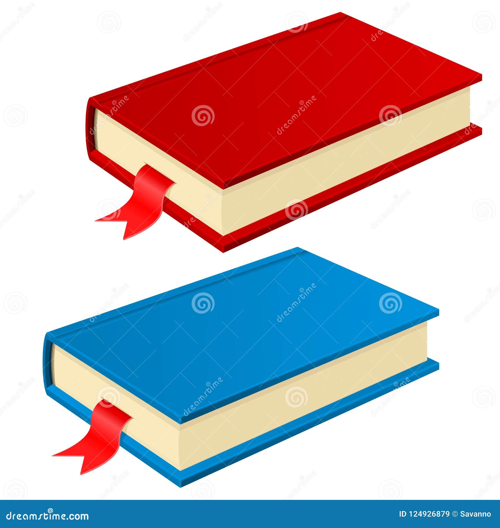 Buch Mit Bookmark Rot Und Blau Vektor Abbildung - Illustration von ...