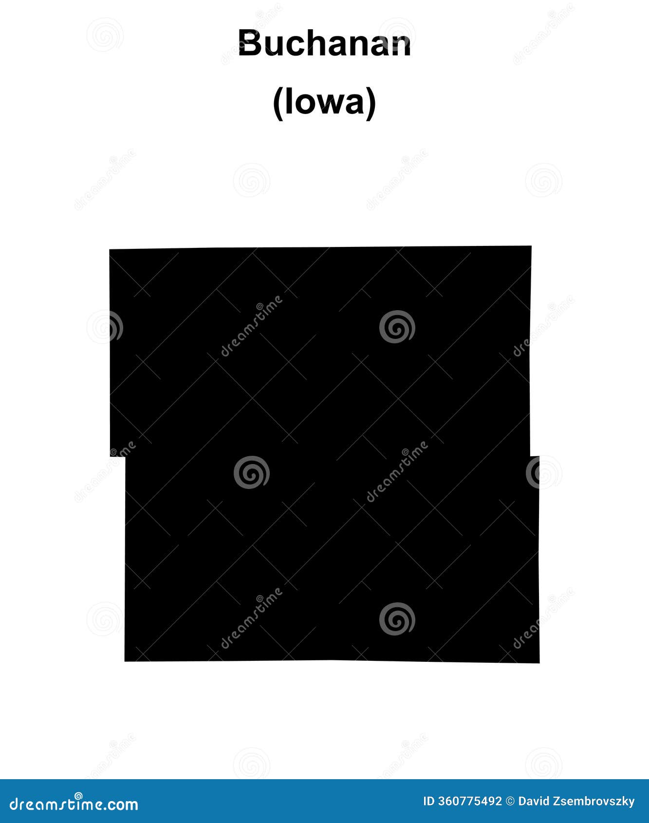 Map Of Buchanan County In Virginia State On White Background. Single ...