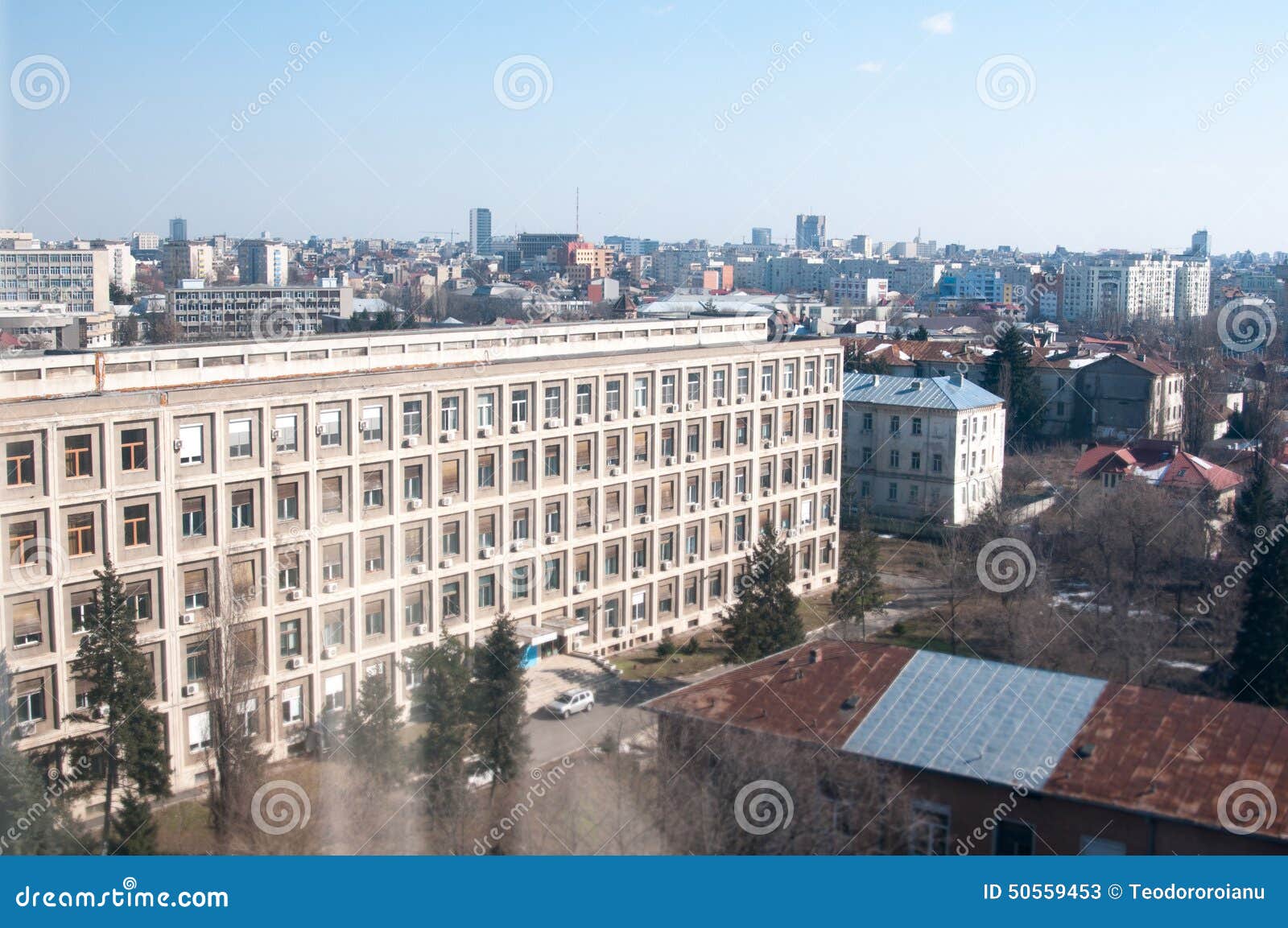 Bucharest aerial view editorial stock photo. Image of district - 50559453