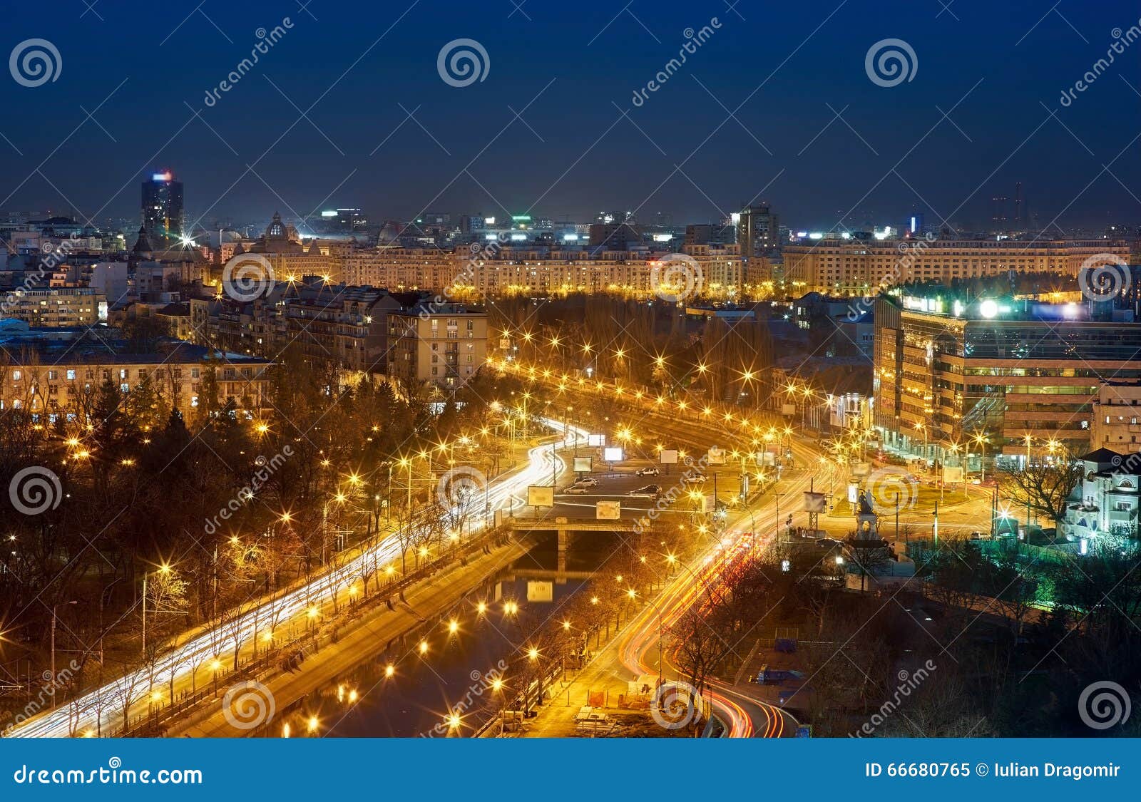 Bucharest Aerial View stock image. Image of trails, skyline - 66680765
