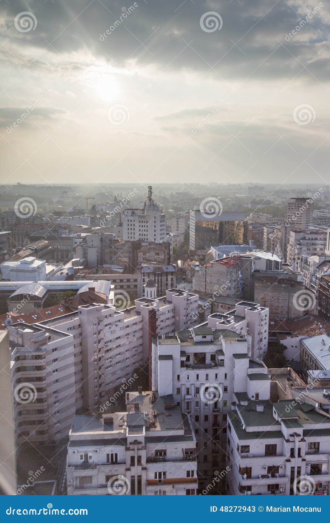 Bucharest - aerial view stock image. Image of architecture - 48272943
