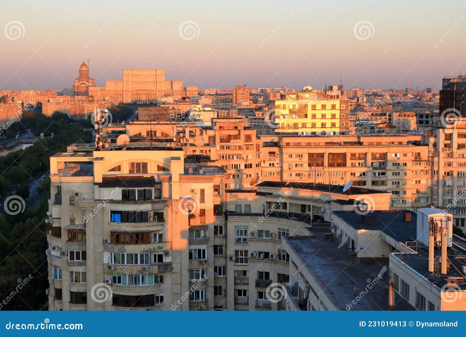 Bucharest Aerial View in the Morning Light Editorial Stock Photo ...