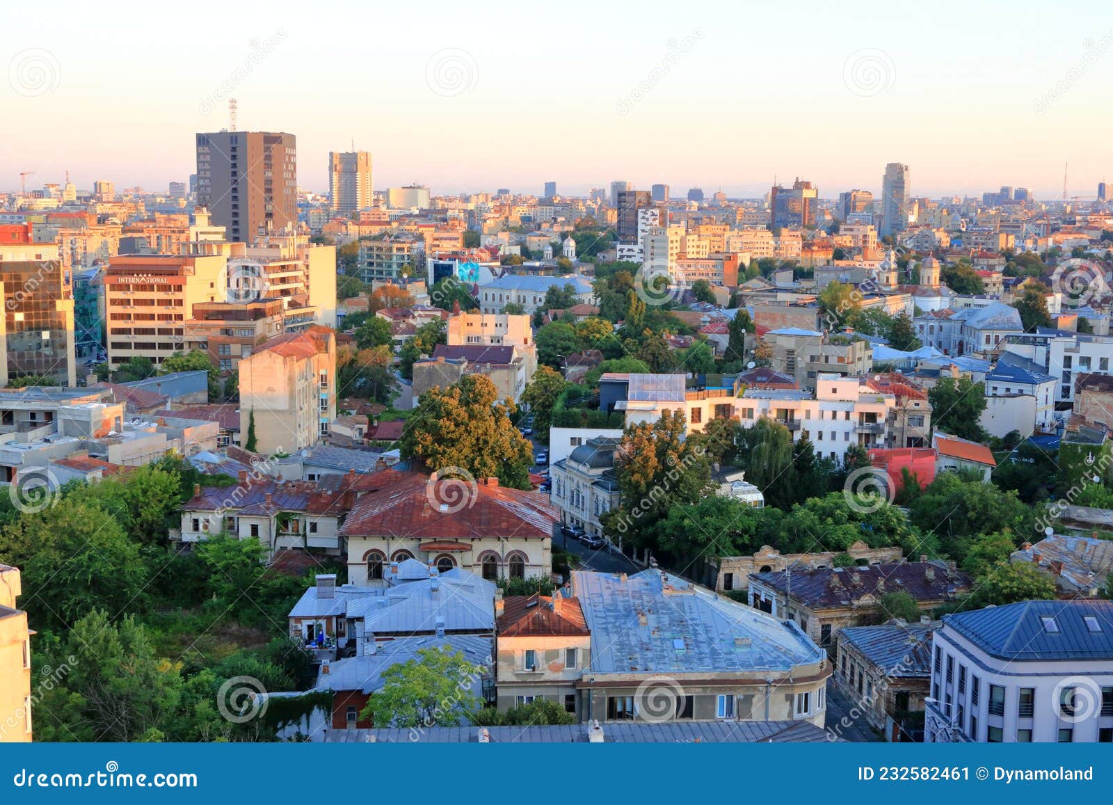 Bucharest Aerial View in the Morning Light Stock Image - Image of ...