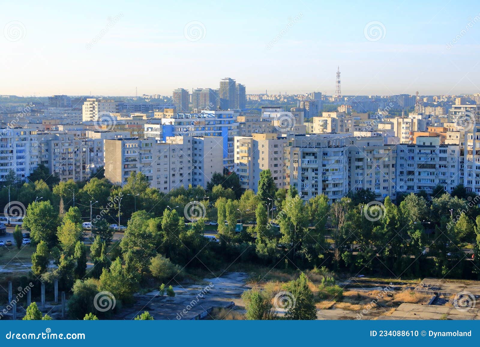 Bucharest Aerial View in the Morning Light Stock Photo - Image of ...