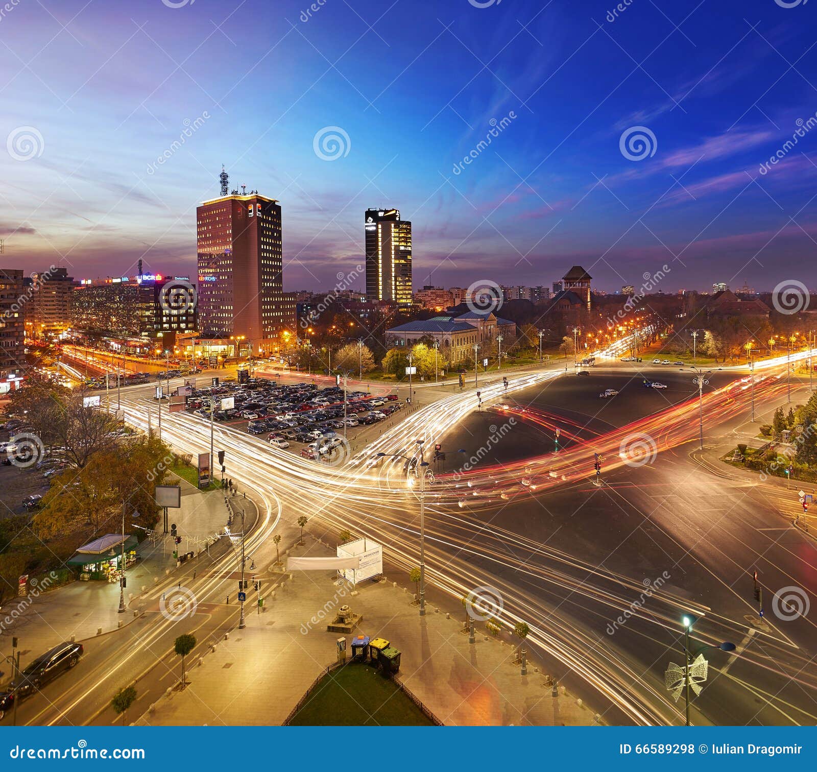 Bucharest Aerial View editorial stock photo. Image of lights - 66589298
