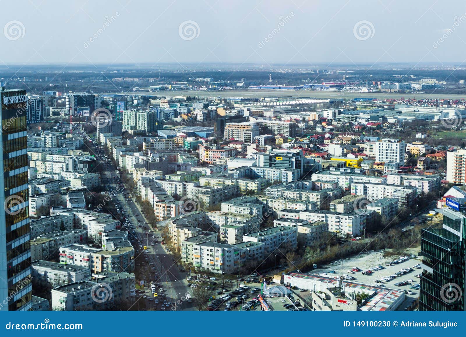 Bucharest - aerial view editorial image. Image of architecture - 149100230
