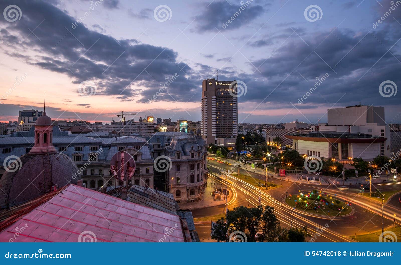 Bucharest Aerial View Sunset Editorial Stock Photo - Image of cityscape ...
