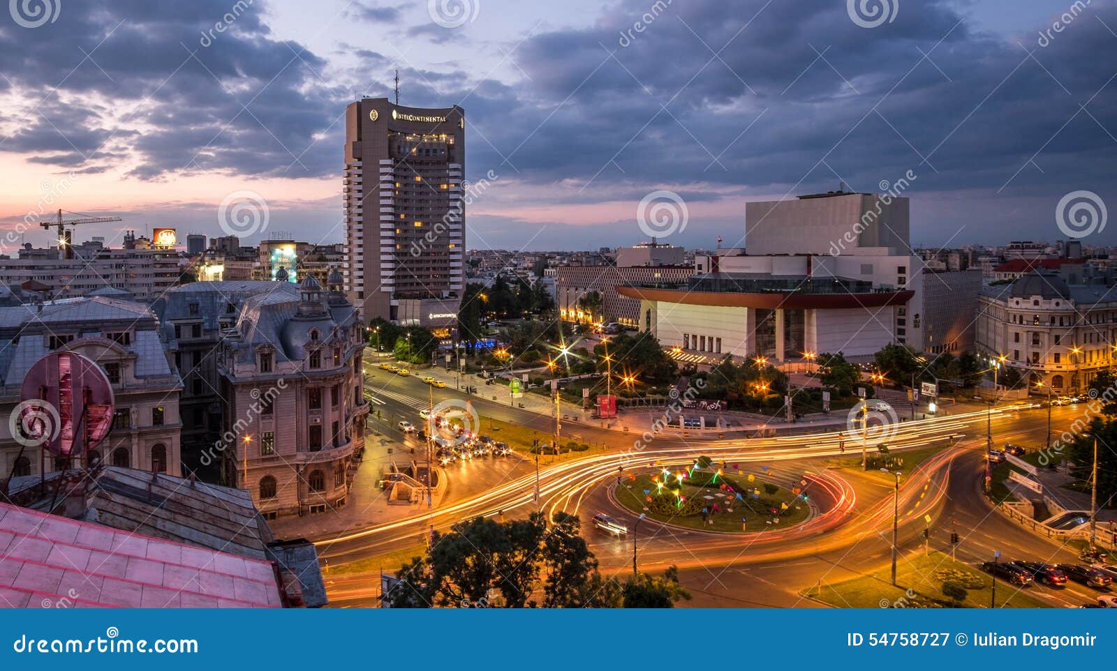 Bucharest Aerial View Sunset Editorial Photography - Image of theatre ...
