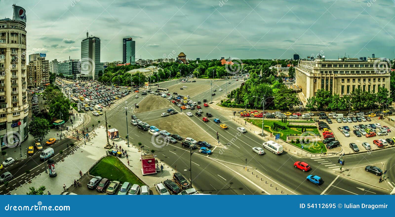 Bucharest Aerial View -- Victory Square Editorial Image - Image of ...