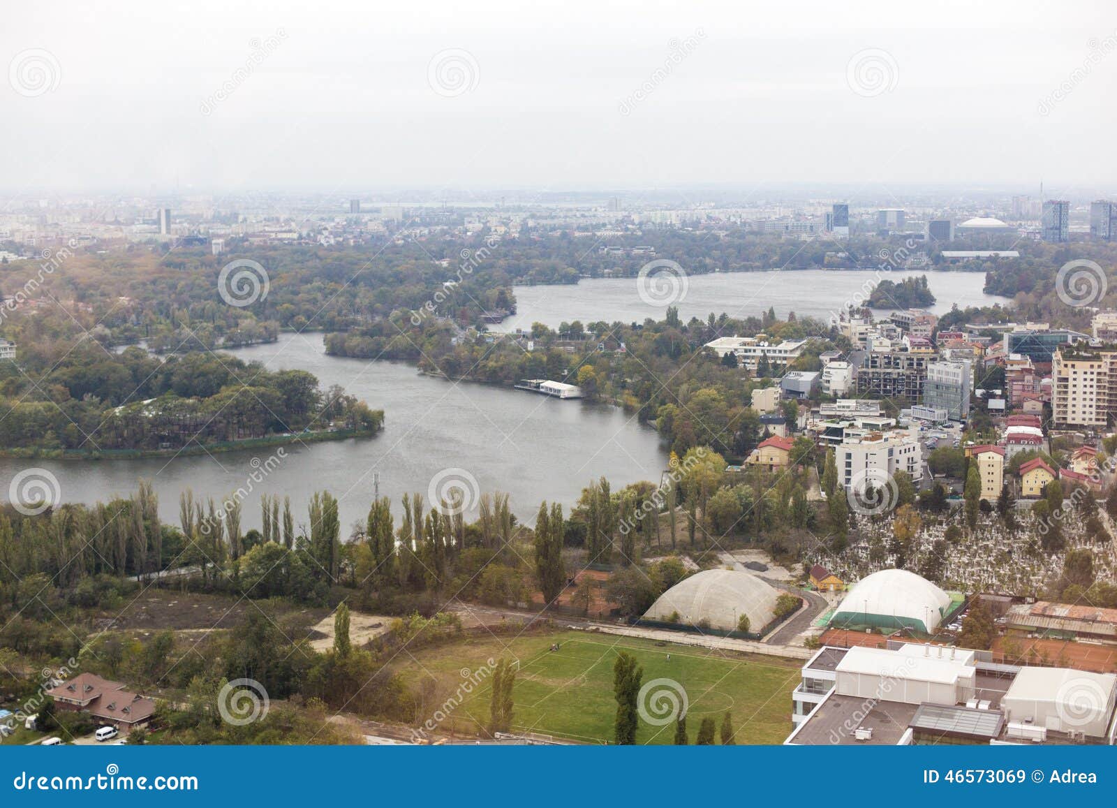 Lakes from Bucharest View from a High Altitude Stock Image - Image of ...