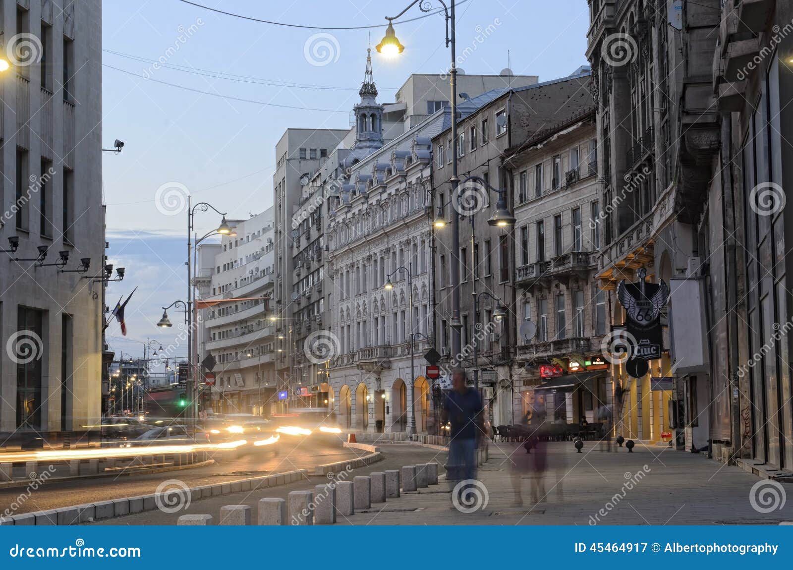 Bucharest - Calea Victoriei Editorial Photography - Image of blur ...