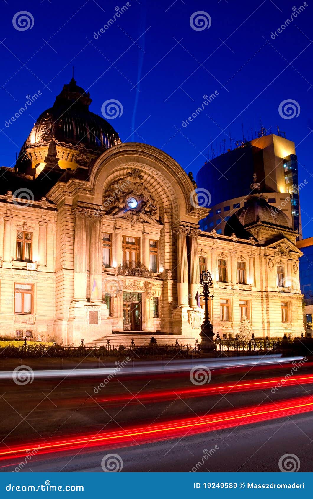 Bucharest center by night stock image. Image of national - 19249589