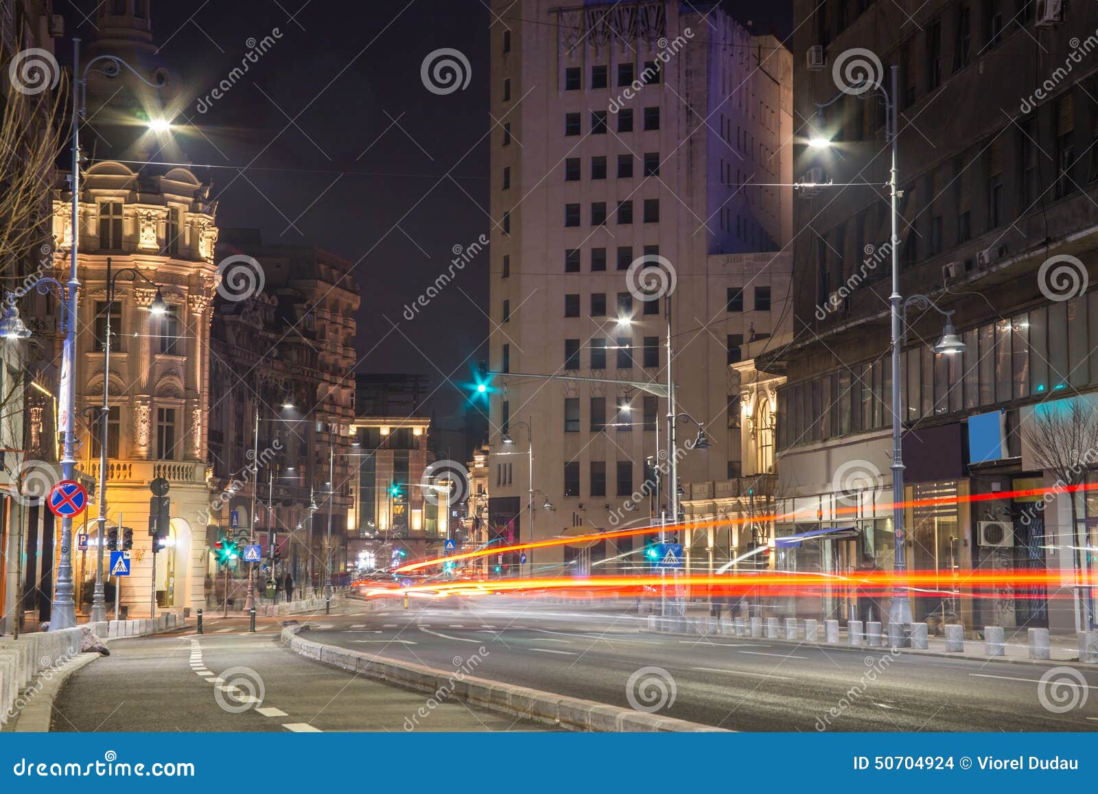 Bucharest Center Night Scene Stock Photo - Image of central, city: 50704924