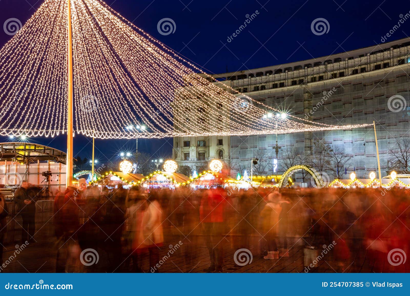 Bucharest Christmas Market at Night Stock Image - Image of nature ...