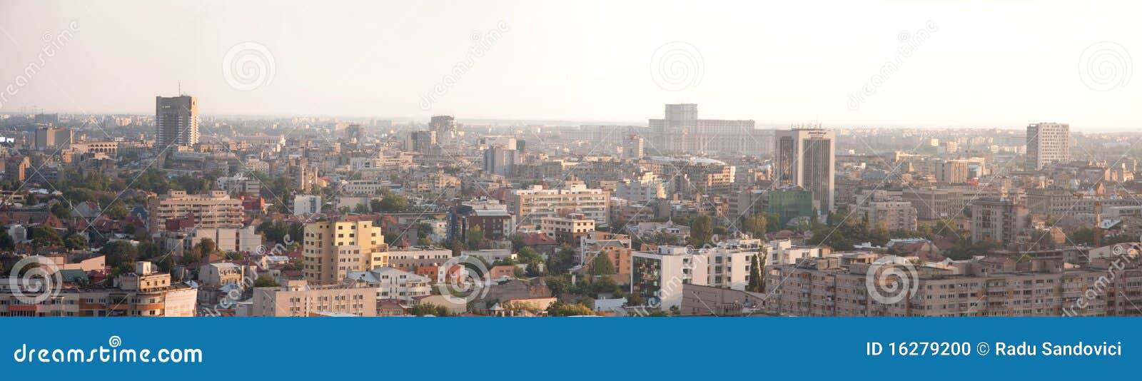 Bucharest City Landmark View Panorama Stock Photo - Image of park ...