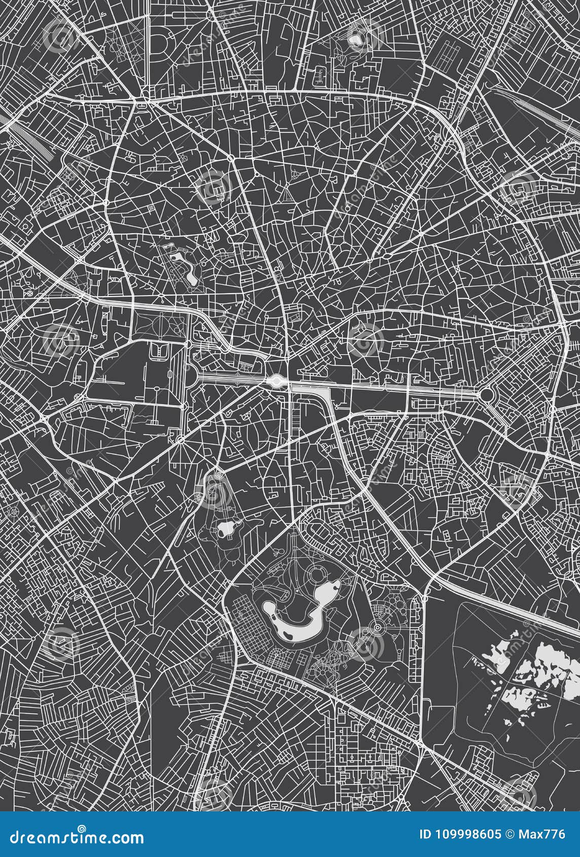 Bucharest City Plan, Detailed Vector Map Stock Vector - Illustration of ...